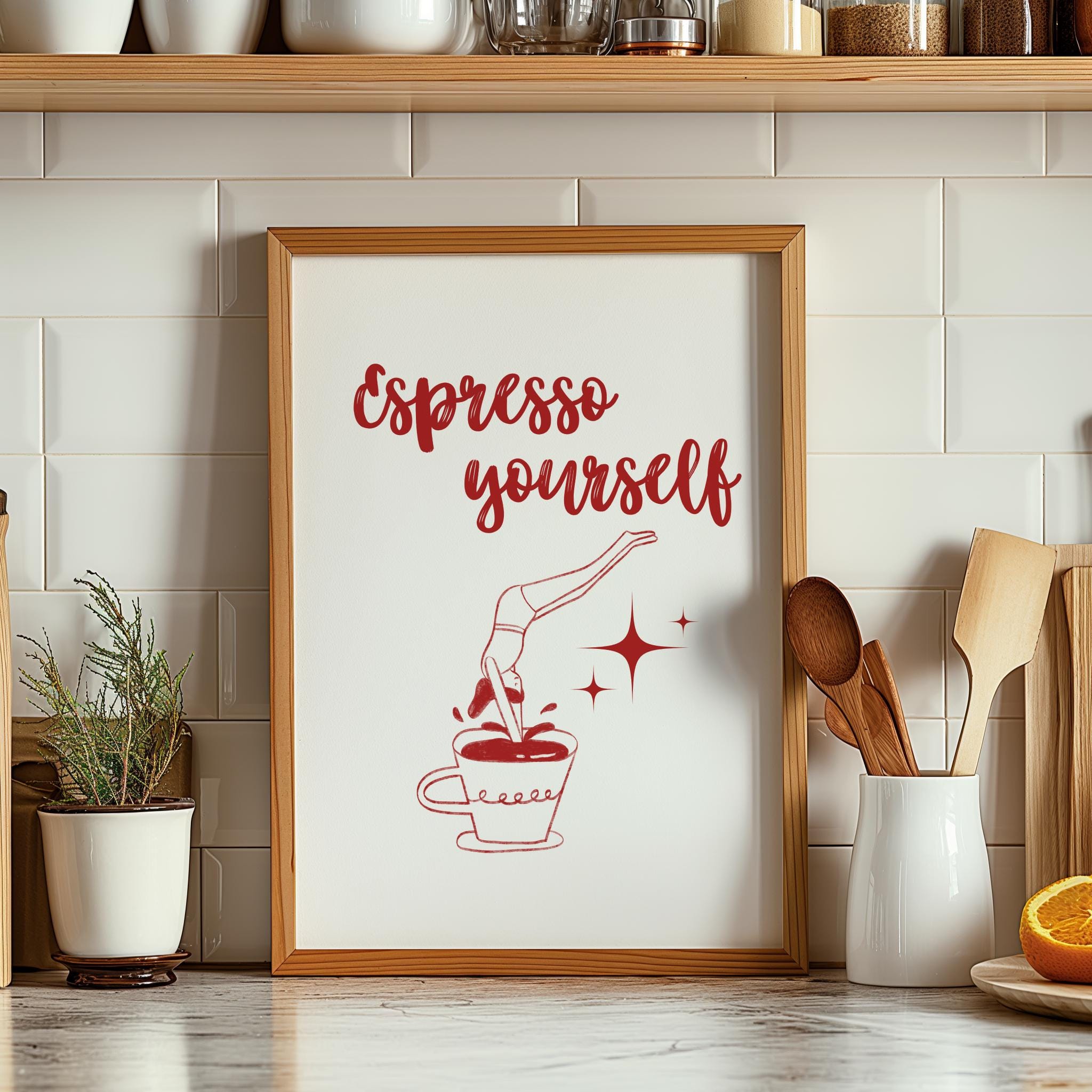 Funny Kitchen Poster | Digital Download Wall Art | Minimalist Cooking ...