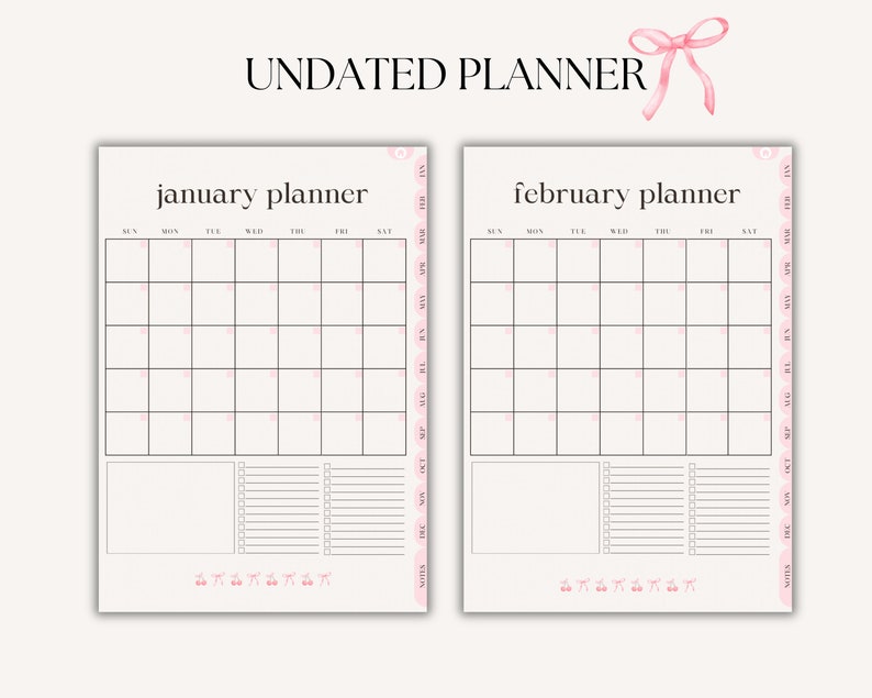 2026 Coquette Digital Planner, Mood & Habit Tracker (goodnotes Planner ...