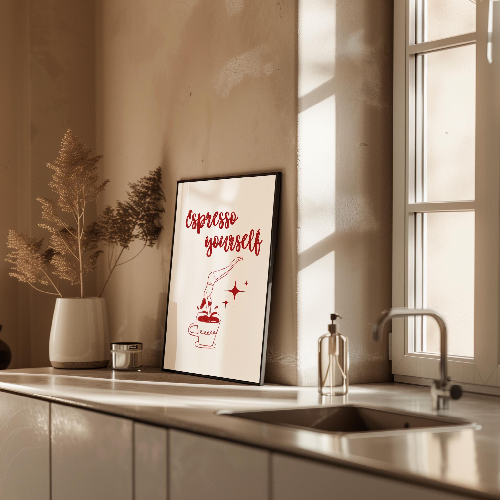 Funny Kitchen Poster | Digital Download Wall Art | Minimalist Cooking ...