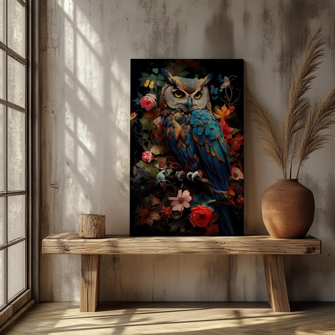 Owl Wall Art, Majestic Owl Canvas Print, Wildlife Home Decor, Nature ...