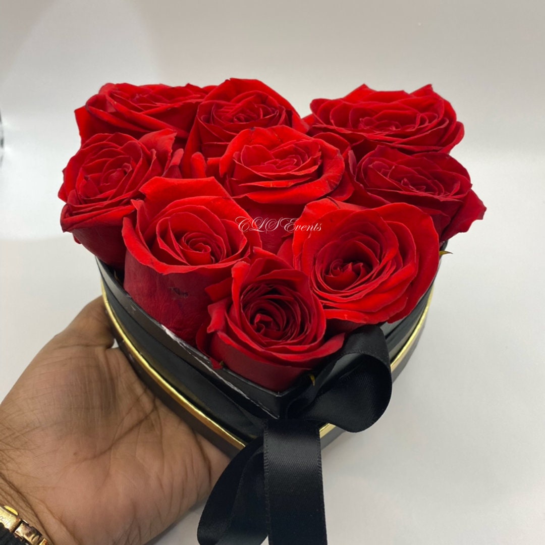SHIPPED Mini Heart Rose Box - Etsy