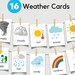 Weather Cards Preschool Printable Flash Cards Educational Montessori ...