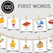 First Words Printable Cards Alphabet Flash Cards Baby Toddler Children ...