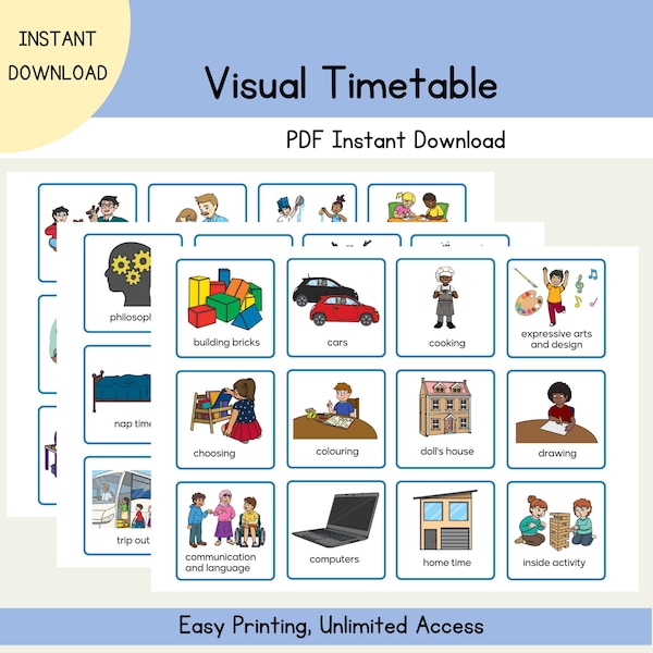 School Timetable Printable - Etsy