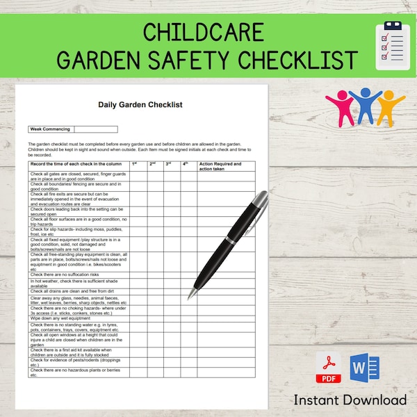 Outdoor Safety Checklist for Daycare - Etsy