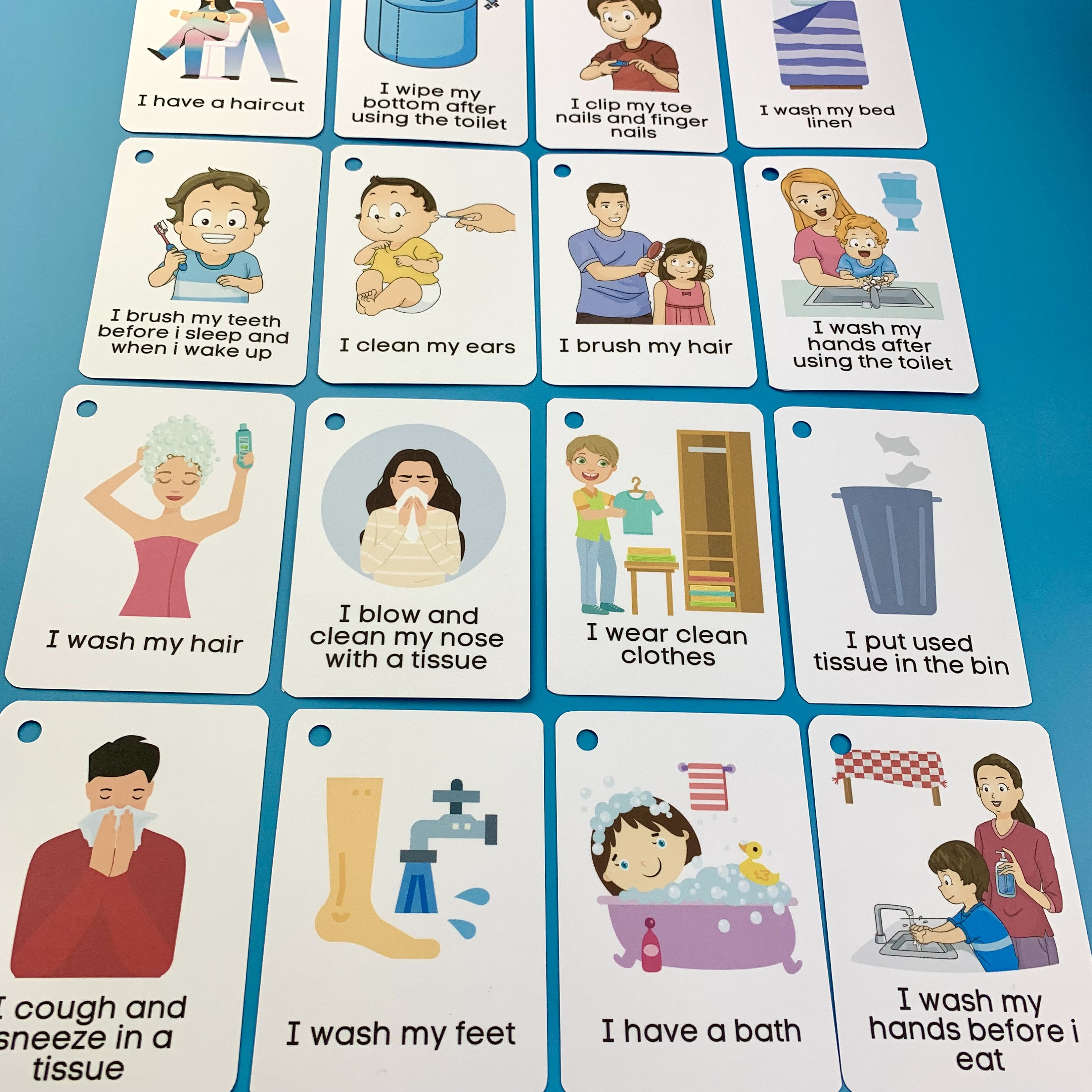 Personal Hygiene Flash Cards Home School Learning Children Toddler Kids ...