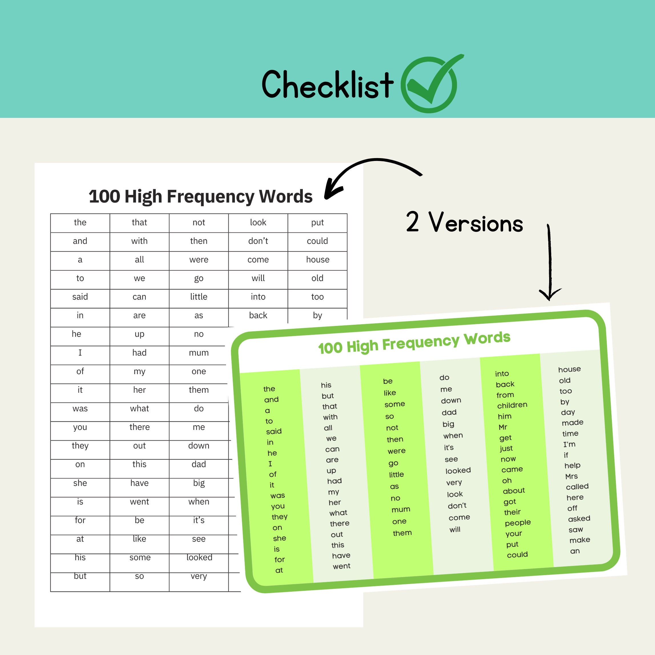 High Frequency Words Resources Pack 100 Frequency Words Children ...