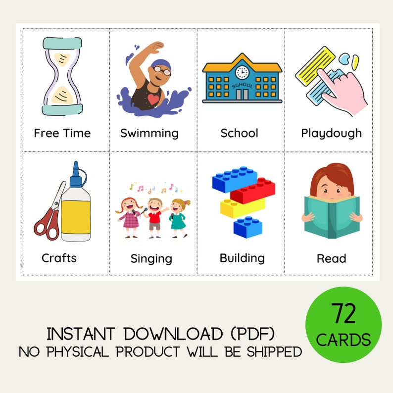 Communication Speech Cards 72 Pack Special Needs Learning Non Verbal ...