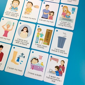 Personal Hygiene Flash Cards Home School Learning Children Toddler Kids ...