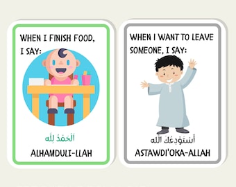 24 Daily Dua Islamic Flash Cards Muslim Digital Educational Quran ...