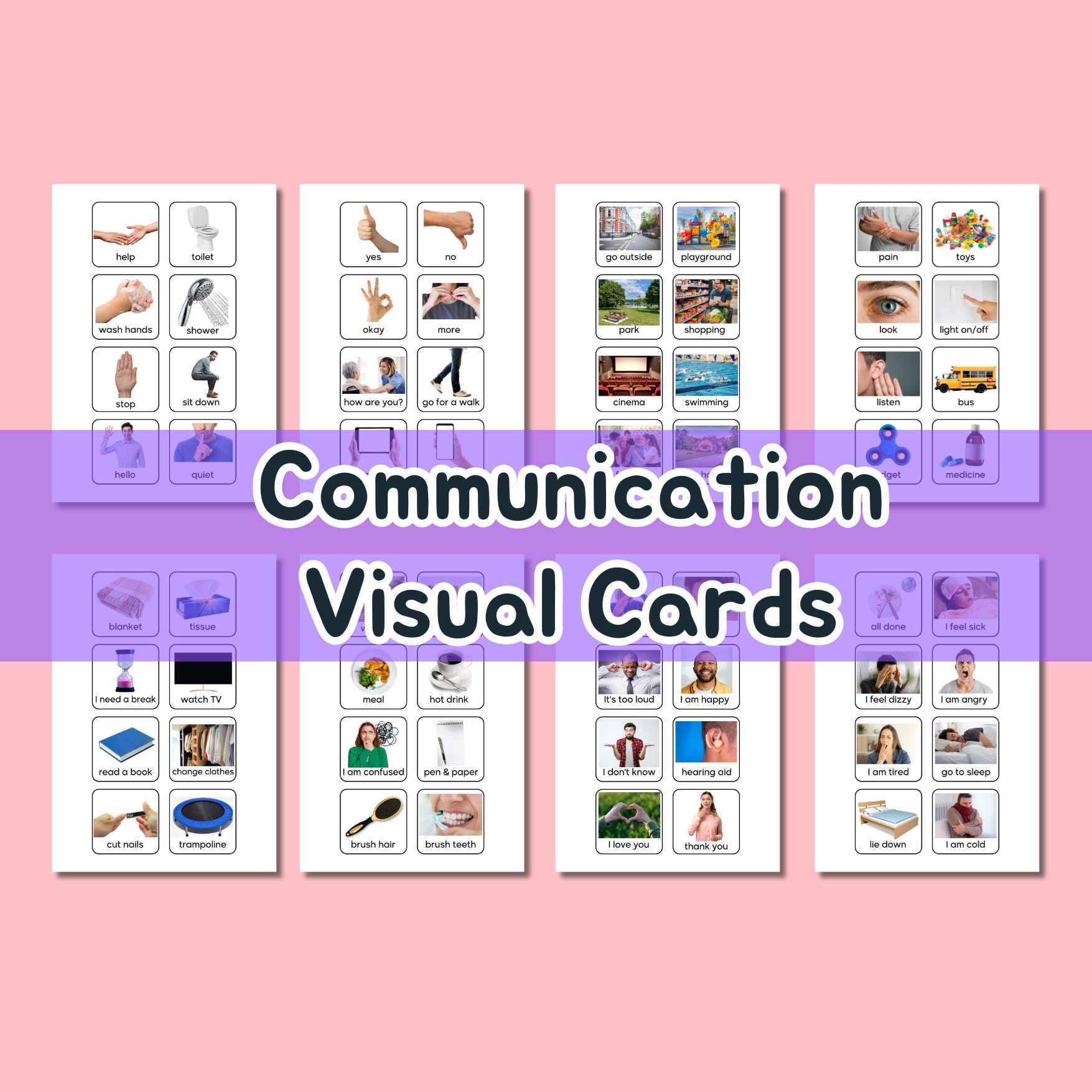 Non Verbal Communication Visual Cards Flash Cards Special Needs ...