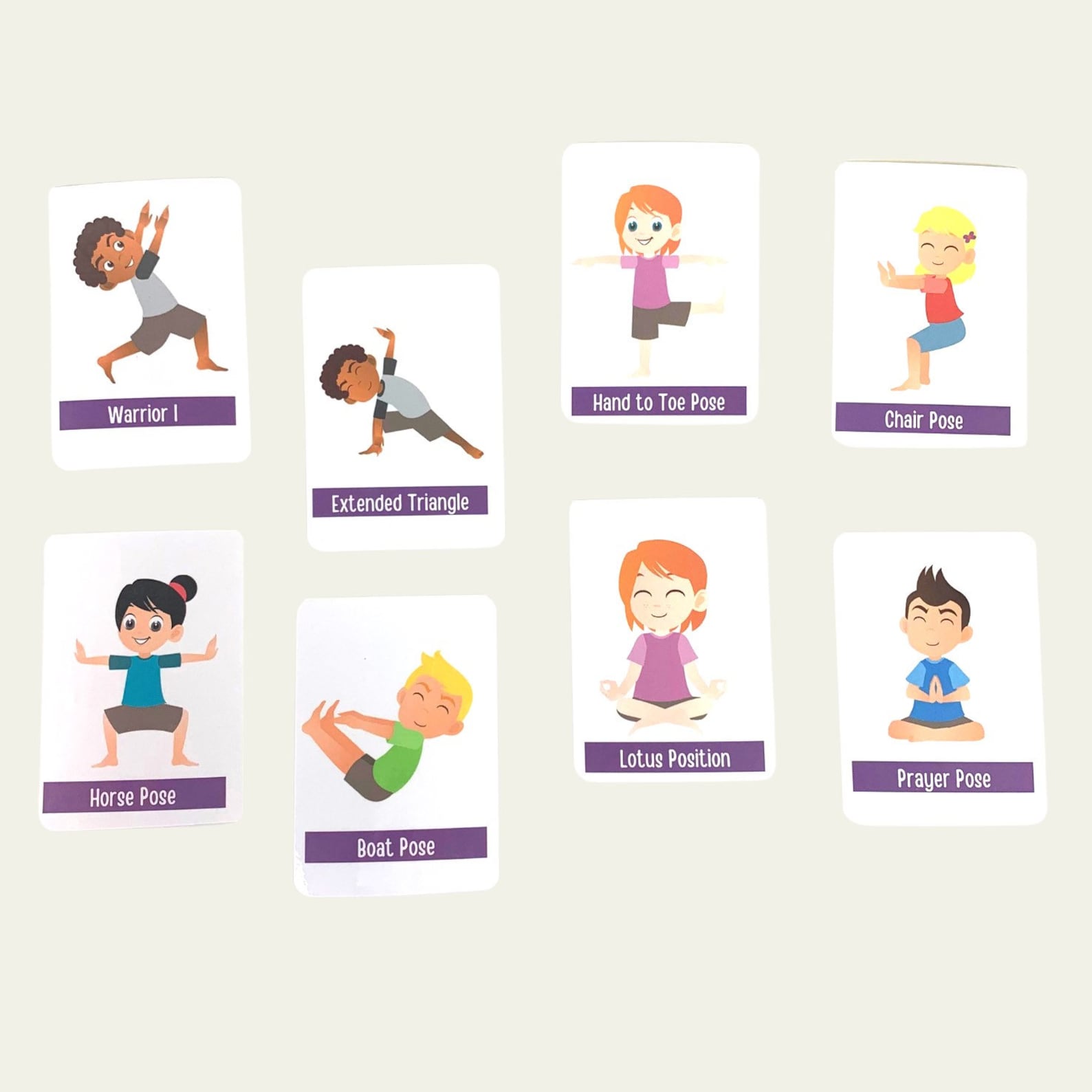 Yoga Poses Positions Flash Cards Children Preschool Educational ...