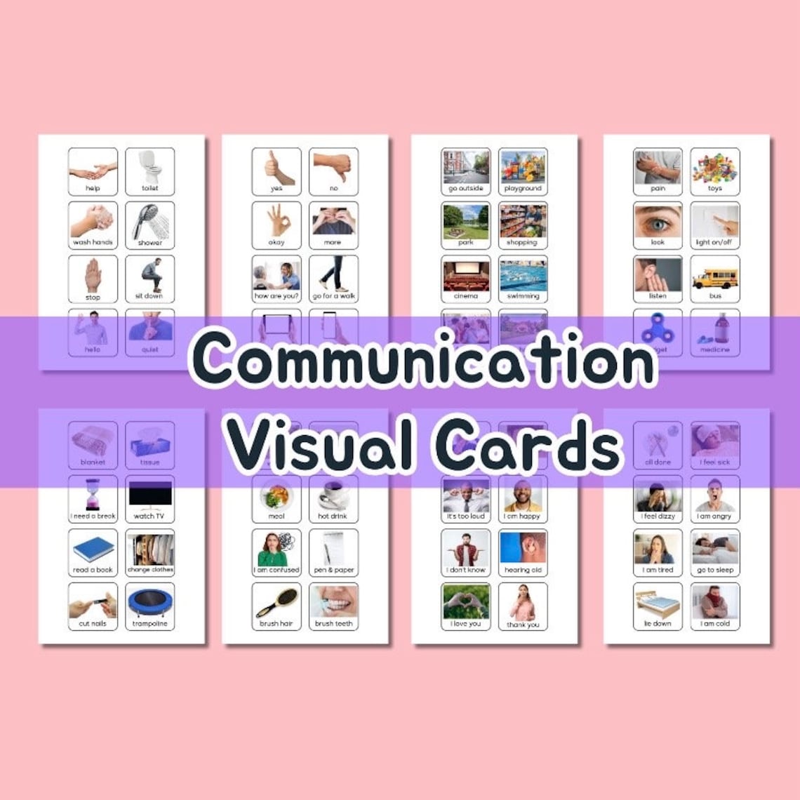 Non Verbal Communication Visual Cards Flash Cards Special Needs ...