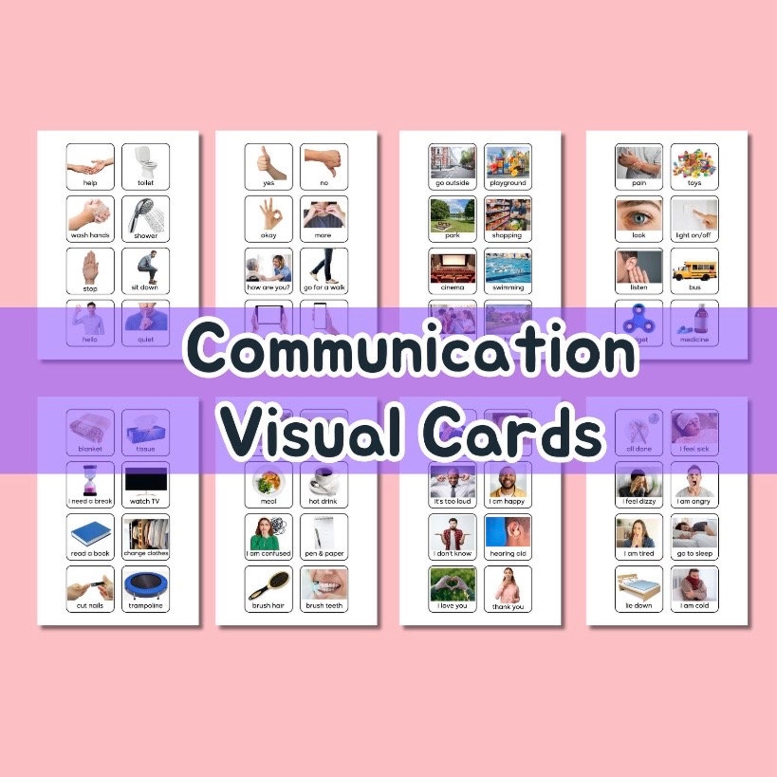 Non Verbal Communication Visual Cards Flash Cards Special Needs ...