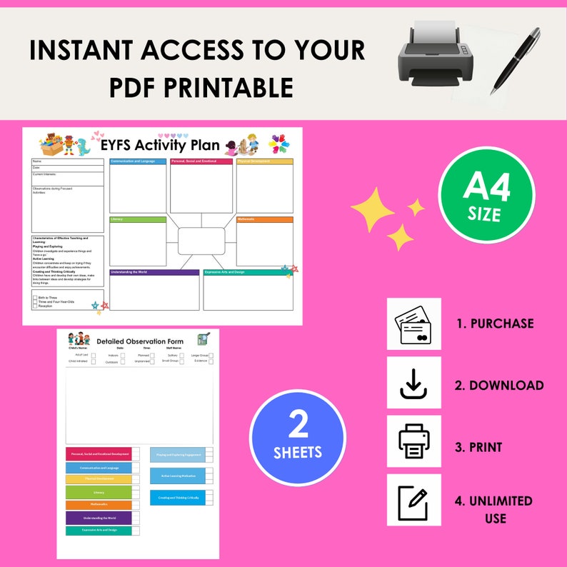 Day Care Planning Sheets, EYFS Observation, Childminder Forms, Daycare ...