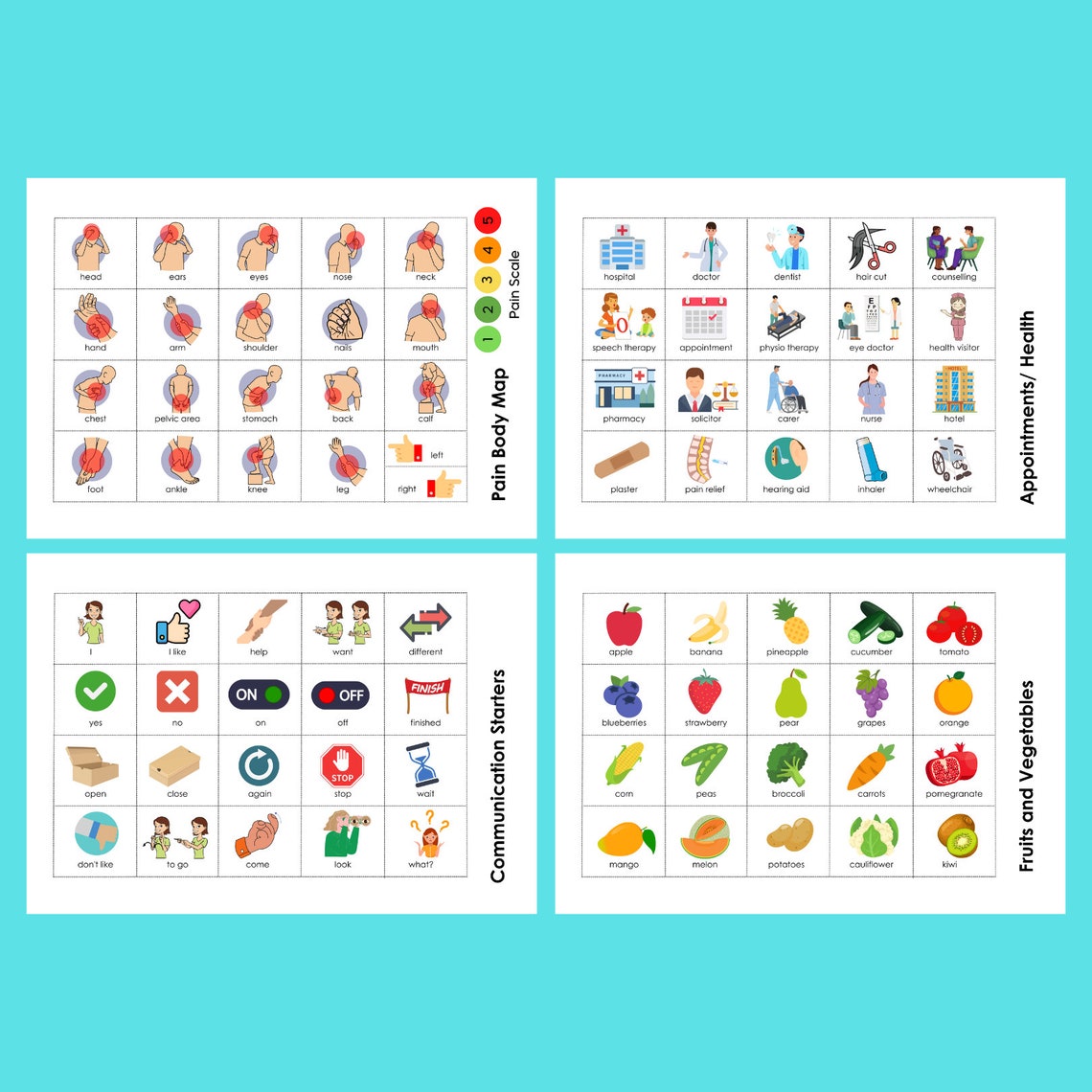 Communication Book Non Verbal Cards Visual Board Special - Etsy