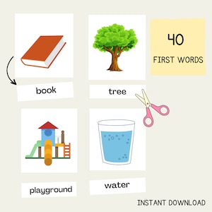 First Words Alphabet Flash Cards Baby Toddler Children Educational ...