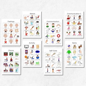 Non Verbal Communication Visual Board Flash Cards, Special Needs ...