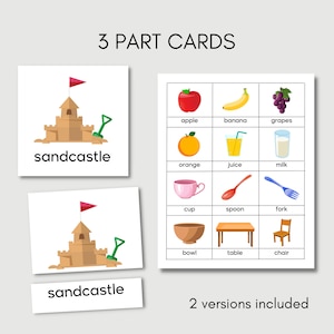 First Words Printable Cards Alphabet Flash Cards Baby Toddler Children ...