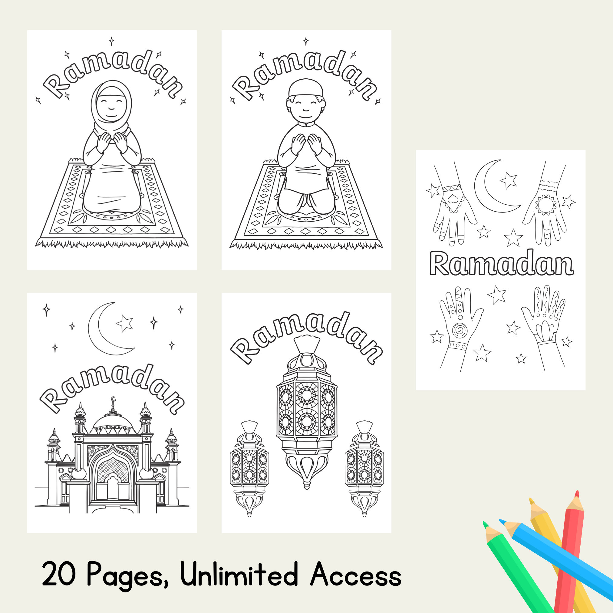 Ramadan Colouring Pages Ramadaan Children Activity Colour Islamic ...