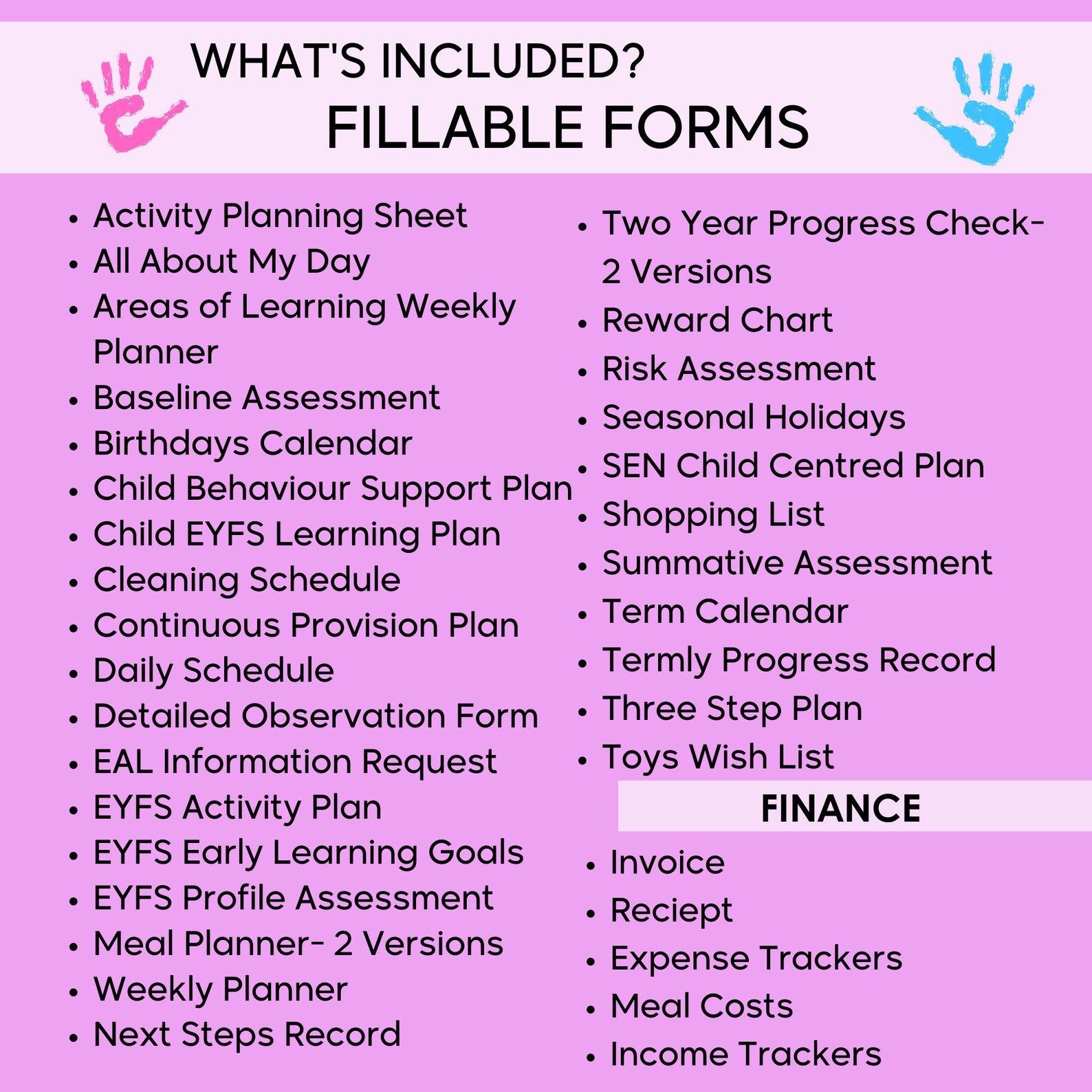 Daycare Forms, Daycare Paperwork Planning Child Assessment , Daycare ...