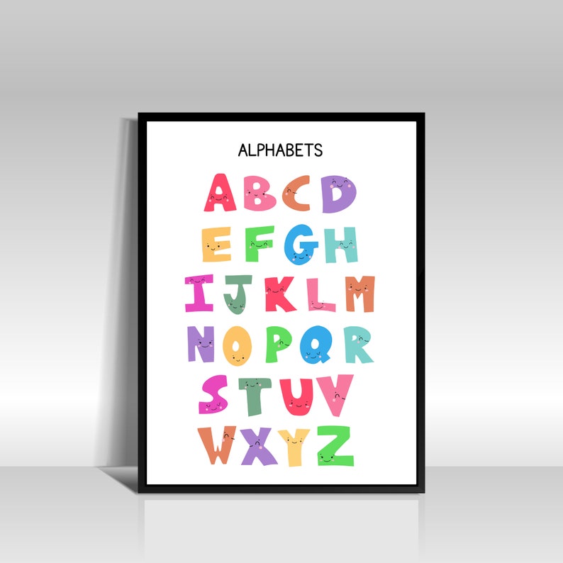 Alphabet Print Alphabet Poster Nursery Bedroom Playroom - Etsy