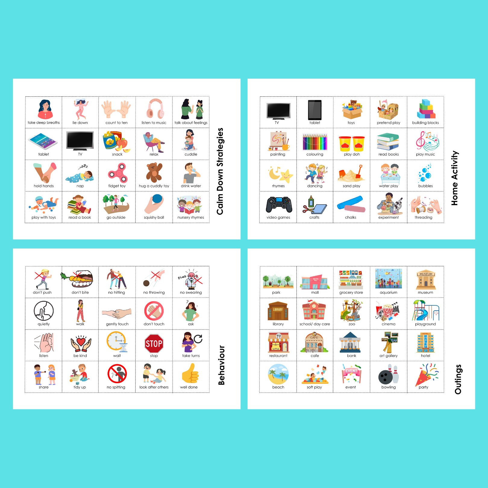 Communication Book, Non Verbal Cards, Visual Board, Special Needs ...