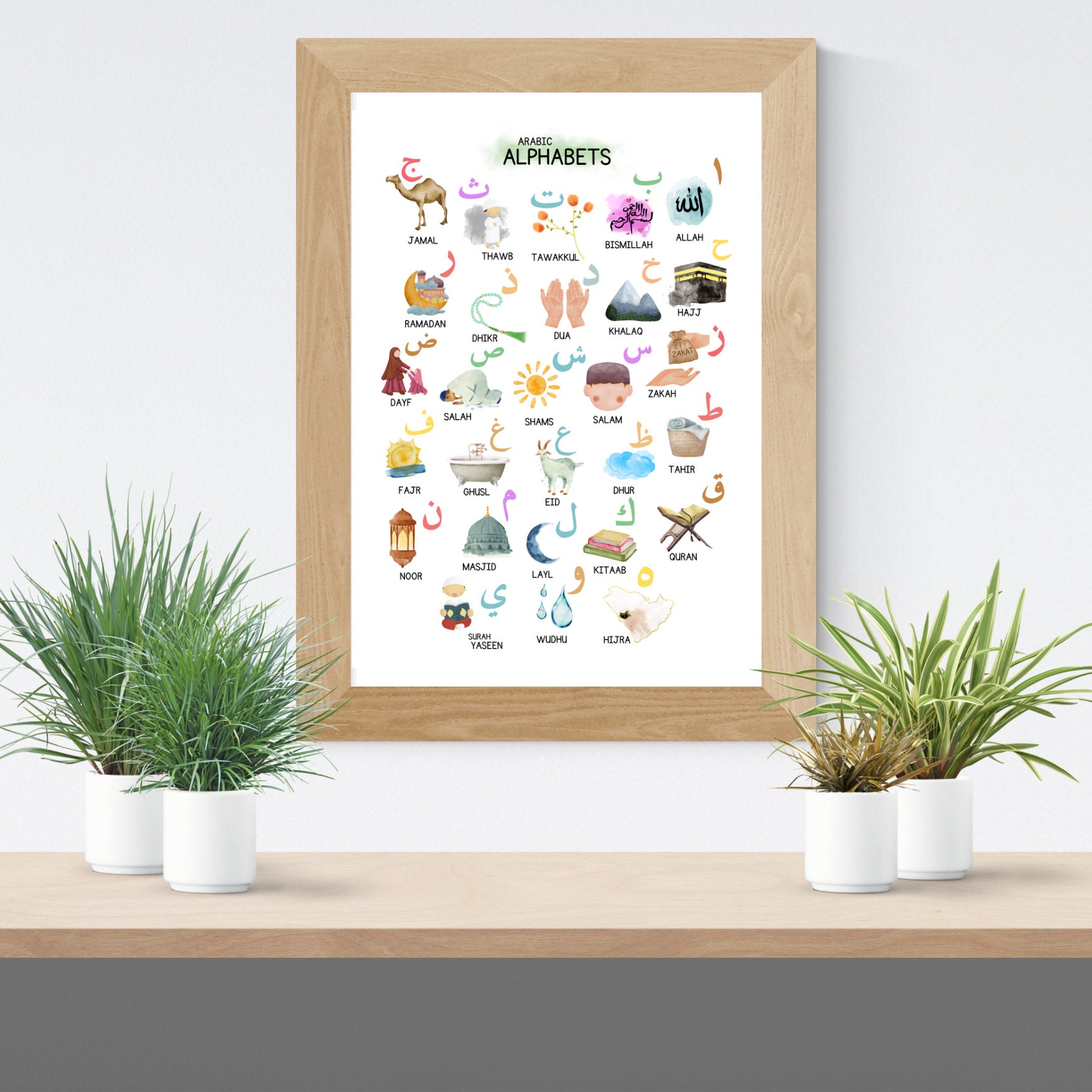 Arabic Alphabet Poster Islamic Muslim Edition Wall Art Print Digital ...