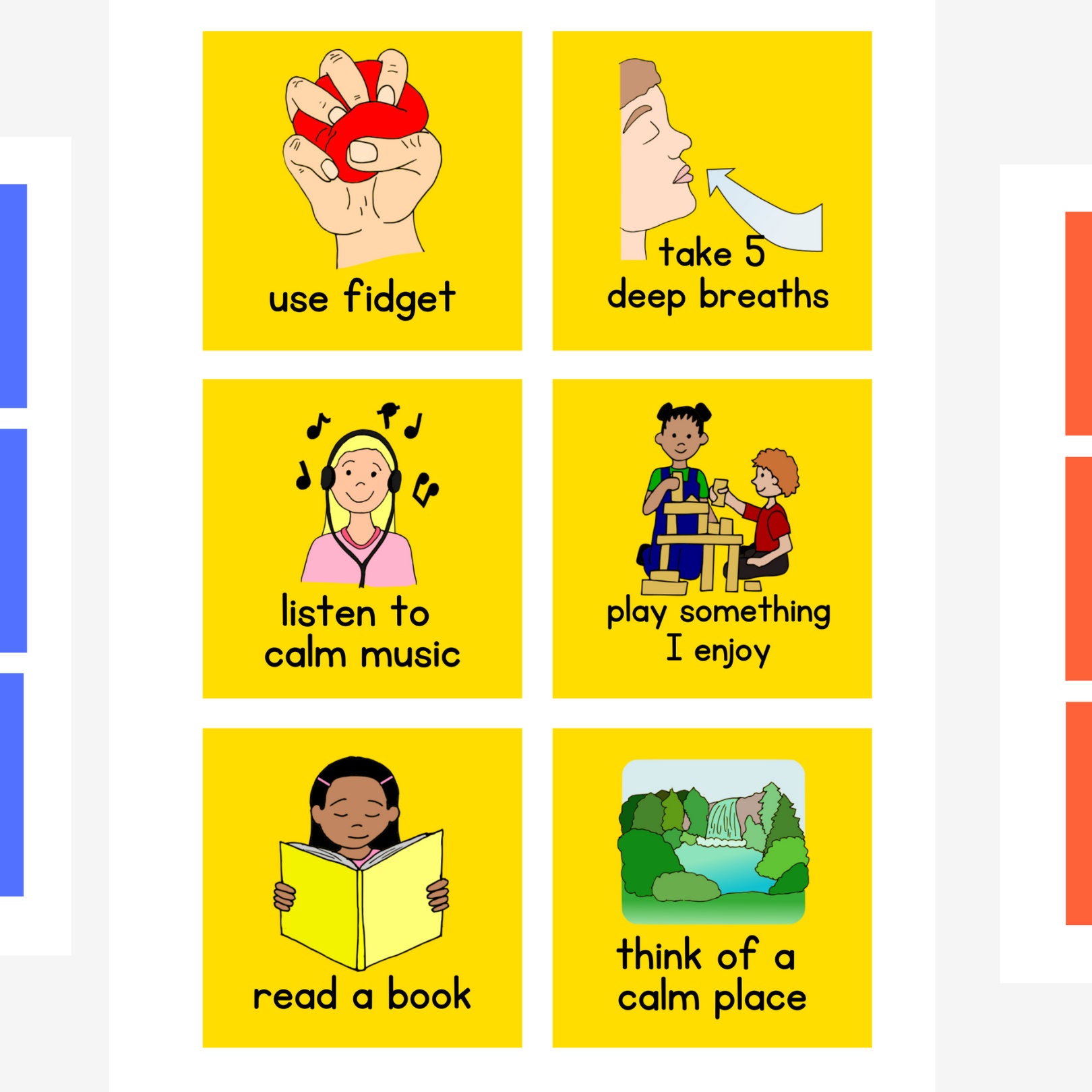 Zones of Regulation Flash Cards AND Display, Self Regulation Cards ...