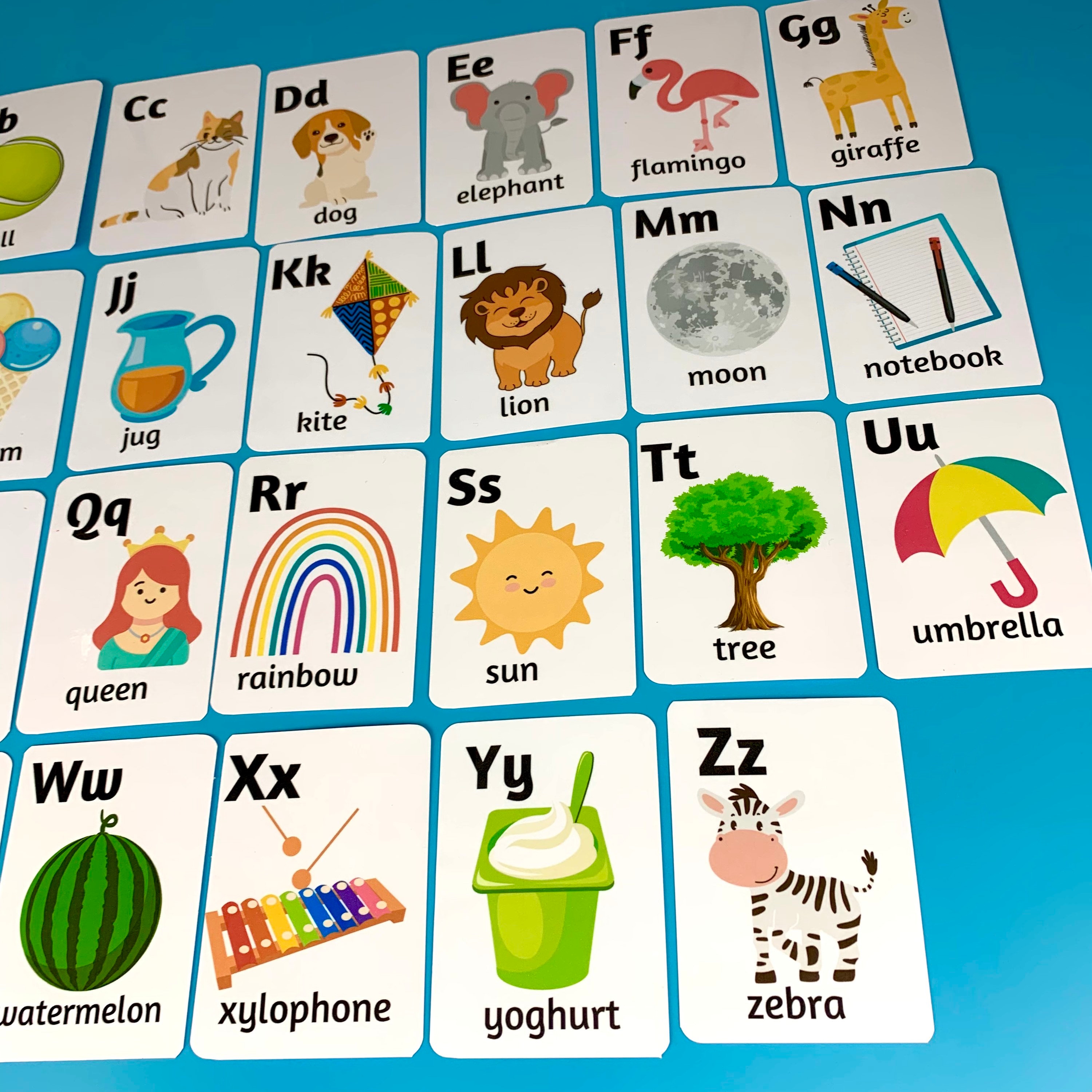 Alphabet Flash Cards Preschool Kids Children First Words Printable ...