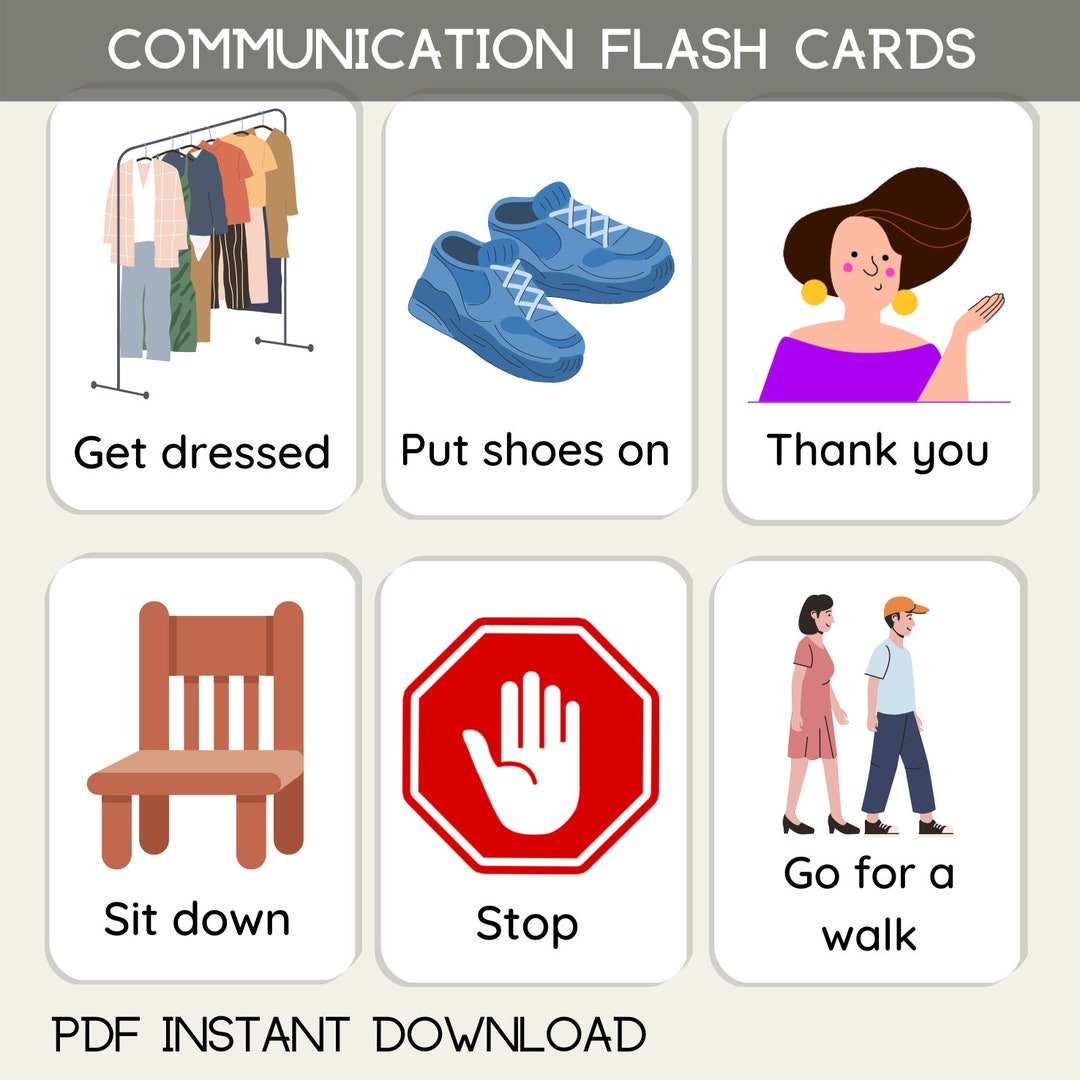 Communication Speech Cards 72 Pack Special Needs Learning Non Verbal ...