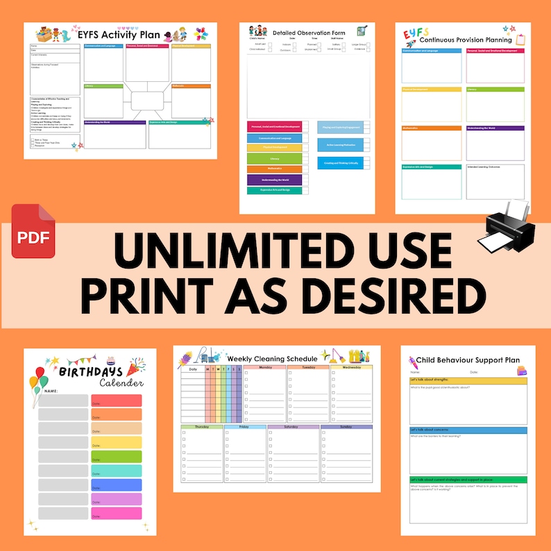 Childminder Planner, Day Care Organiser, Forms, Risk Assessments ...