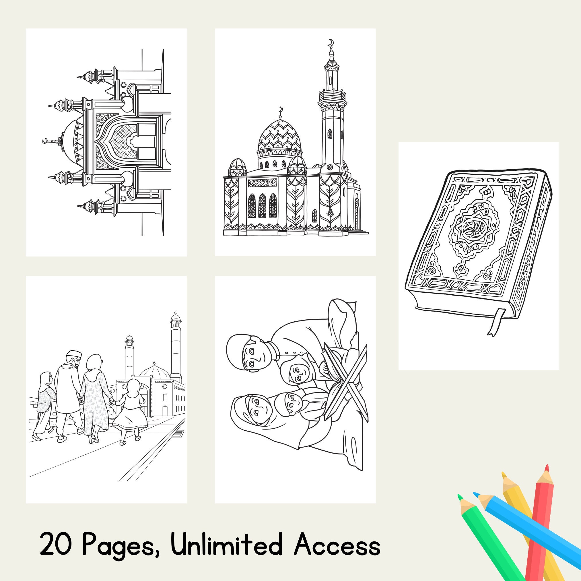 Ramadan Colouring Pages Ramadaan Children Activity Colour Islamic ...