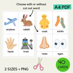 First Words Alphabet Flash Cards Baby Toddler Children Educational ...