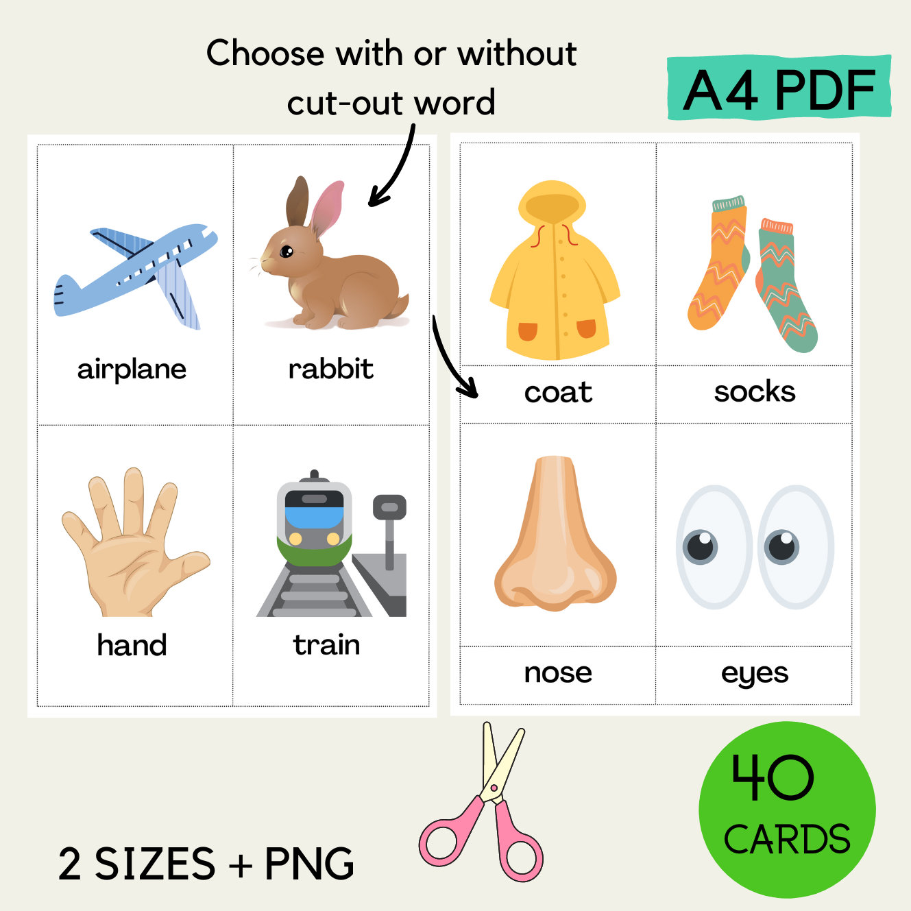 First Words Alphabet Flash Cards Baby Toddler Children Educational ...