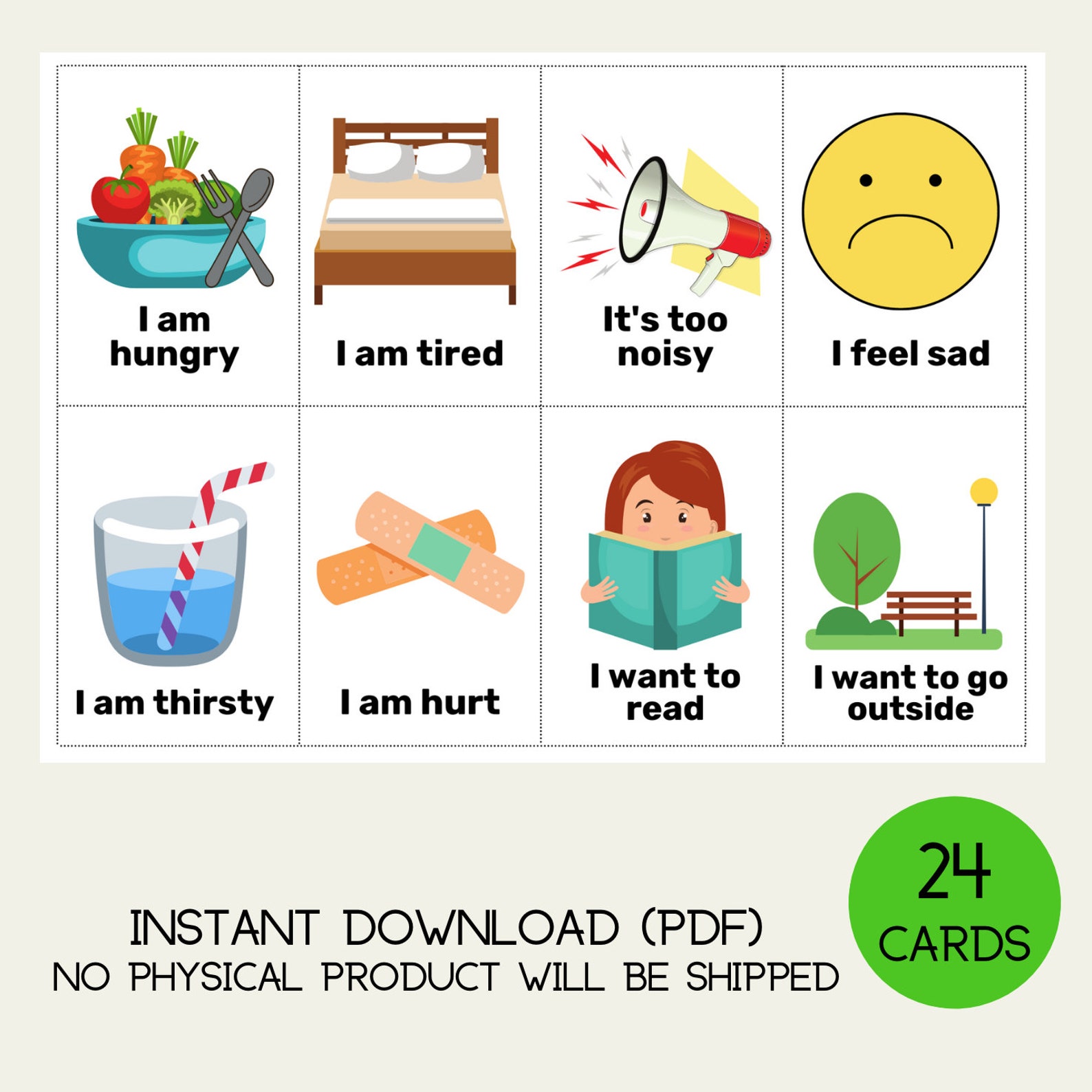 Communication Speech Flash Cards ASD Instant Download Special Needs ...