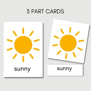Weather Cards Preschool Printable Flash Cards Educational Montessori ...