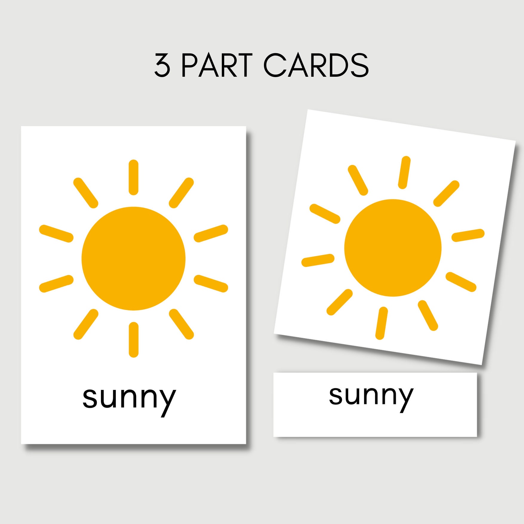 Weather Cards Preschool Printable Flash Cards Educational Montessori ...
