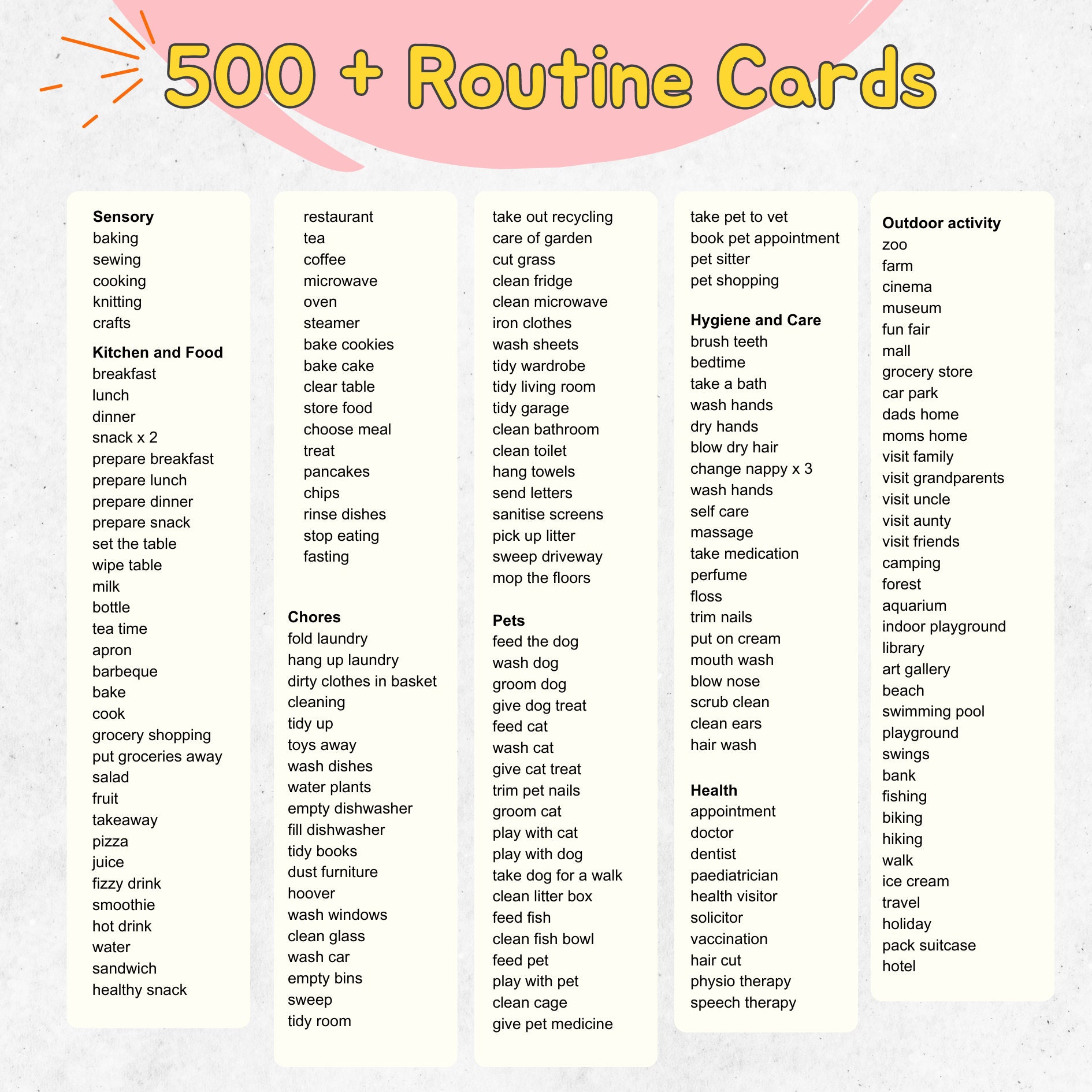 Daily Visual Routine Cards, EDITABLE Cards and Routine Chart, Daily ...