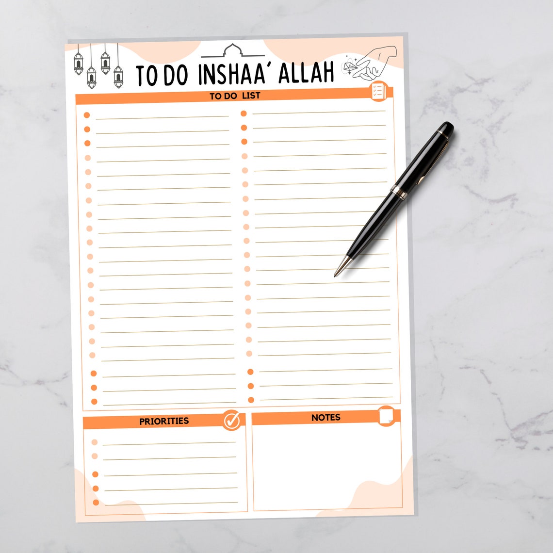 Islamic Daily Planner Printable Digital Download, Muslim Daily Planner ...