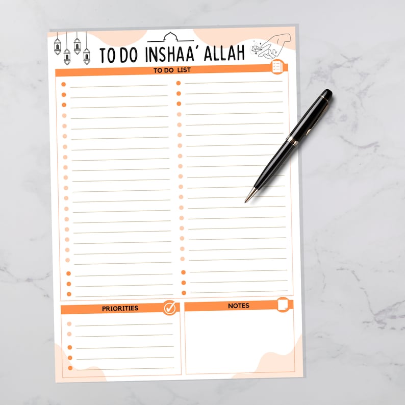 Islamic Daily Planner Printable Digital Download, Muslim Daily Planner ...