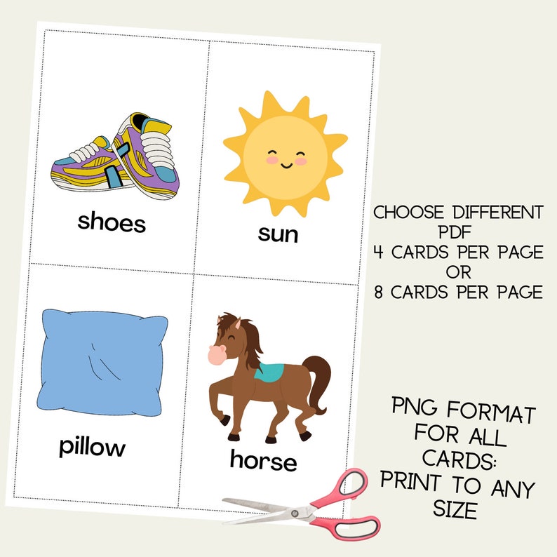 First Words Alphabet Flash Cards Baby Toddler Children - Etsy