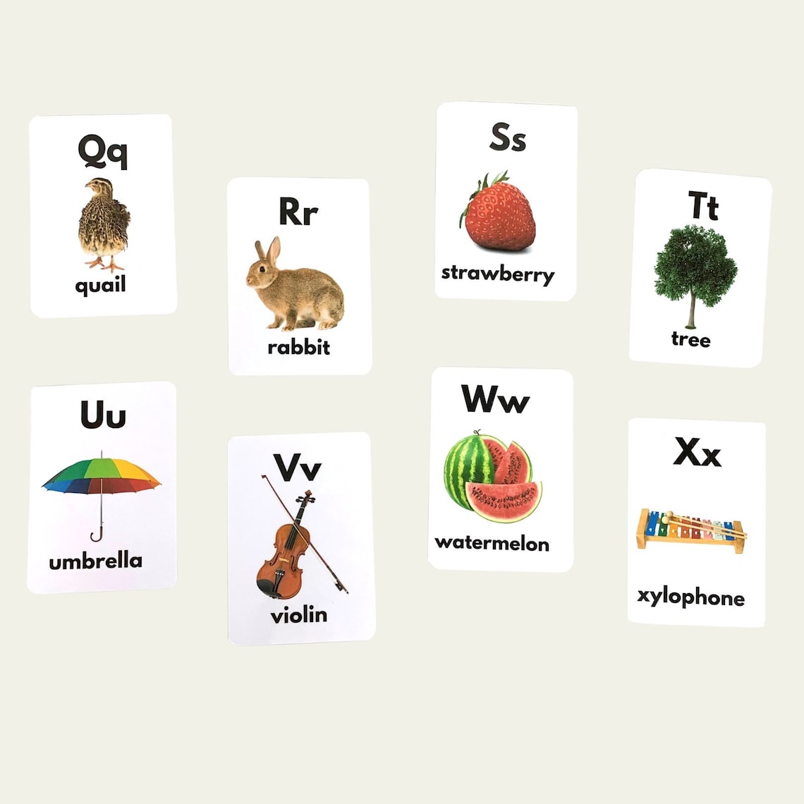 Alphabet Flash Cards Preschool Kids Children First Words Printable ...