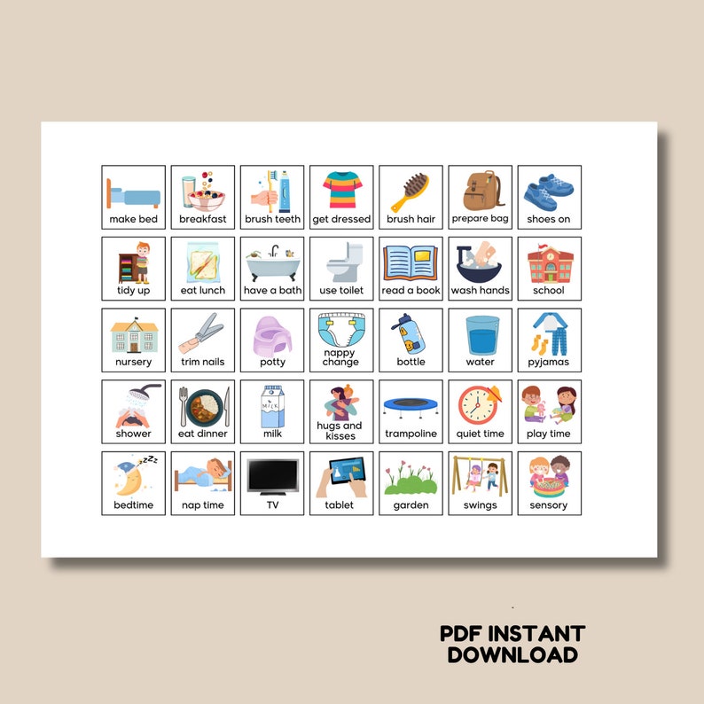 Daily Routine Chart Home School Routine Cards Children Kids Day Chart ...