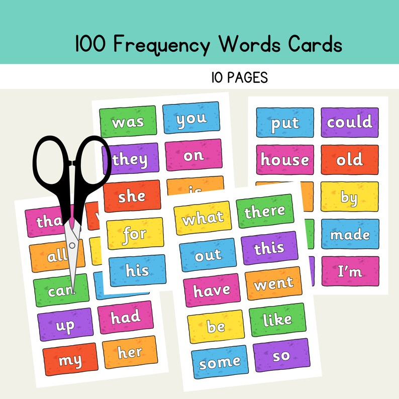High Frequency Words Resources Pack 100 Frequency Words Children ...
