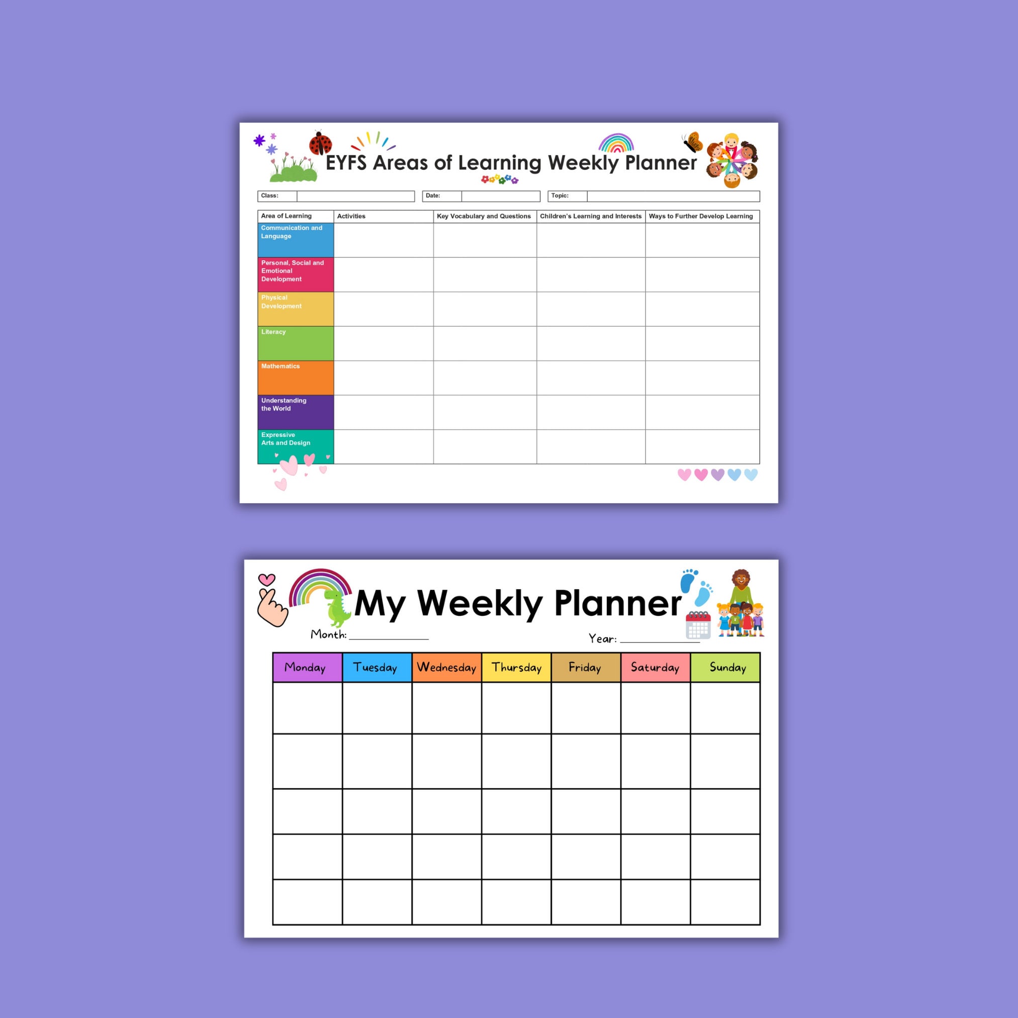Day Care Weekly Planner, Childminder, Child Care Weekly Plan, Nursery ...