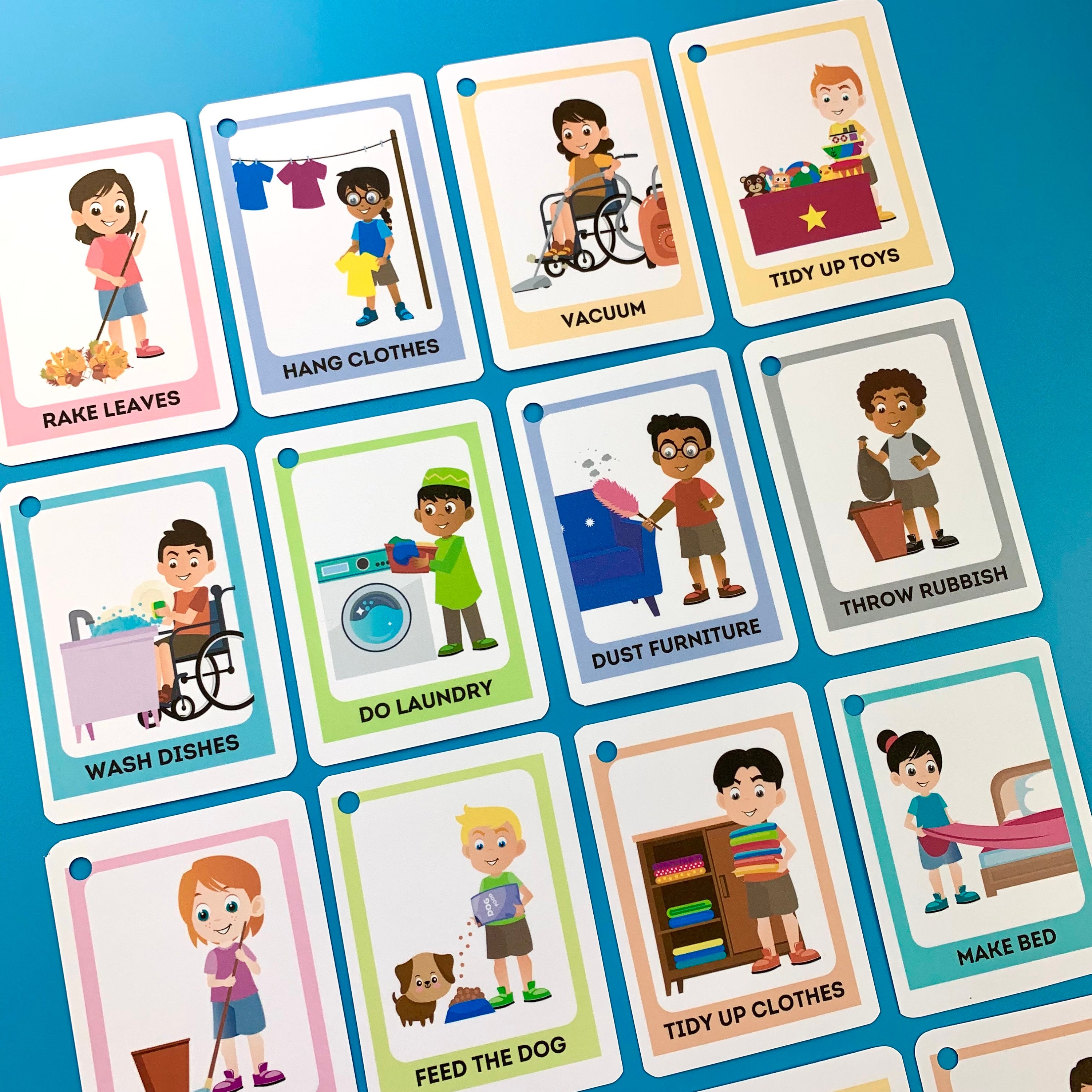 Household Chores Flash Cards Promoting Behaviour Discipline Home School ...