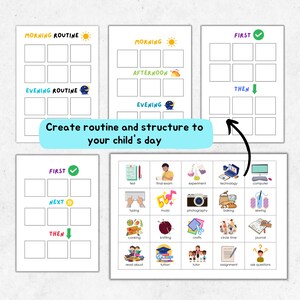 Daily Visual Routine Cards, EDITABLE Cards and Routine Chart, Daily ...