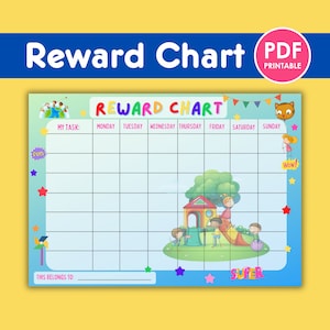 Reward Chart Good Behaviour Reusable Children Kids Sticker Star ...