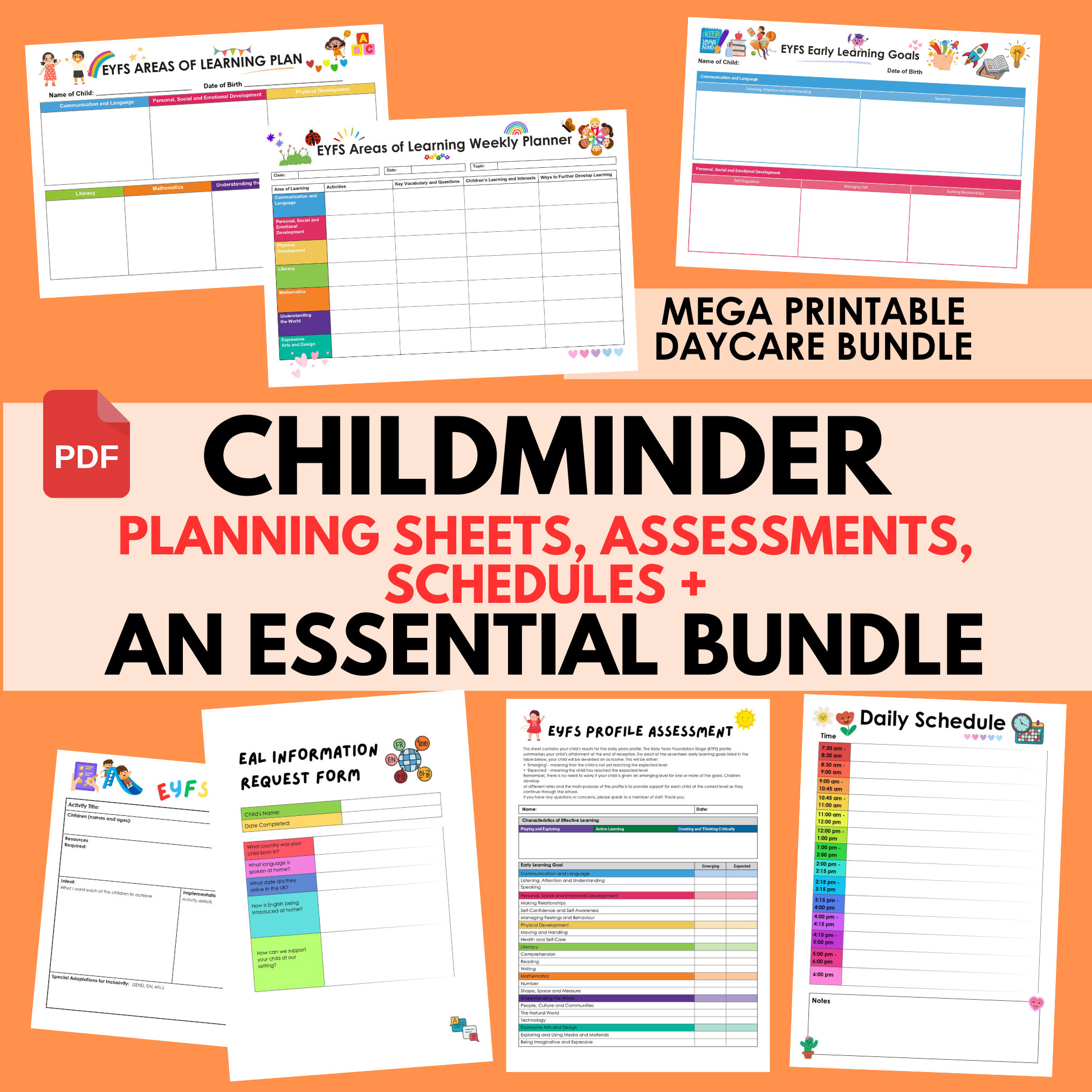 Childminder Planner, Day Care Organiser, Forms, Risk Assessments ...